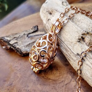 Rose Gold Openwork Teardrop Urn Locket Ashes Necklace Glass Locket Urn ...