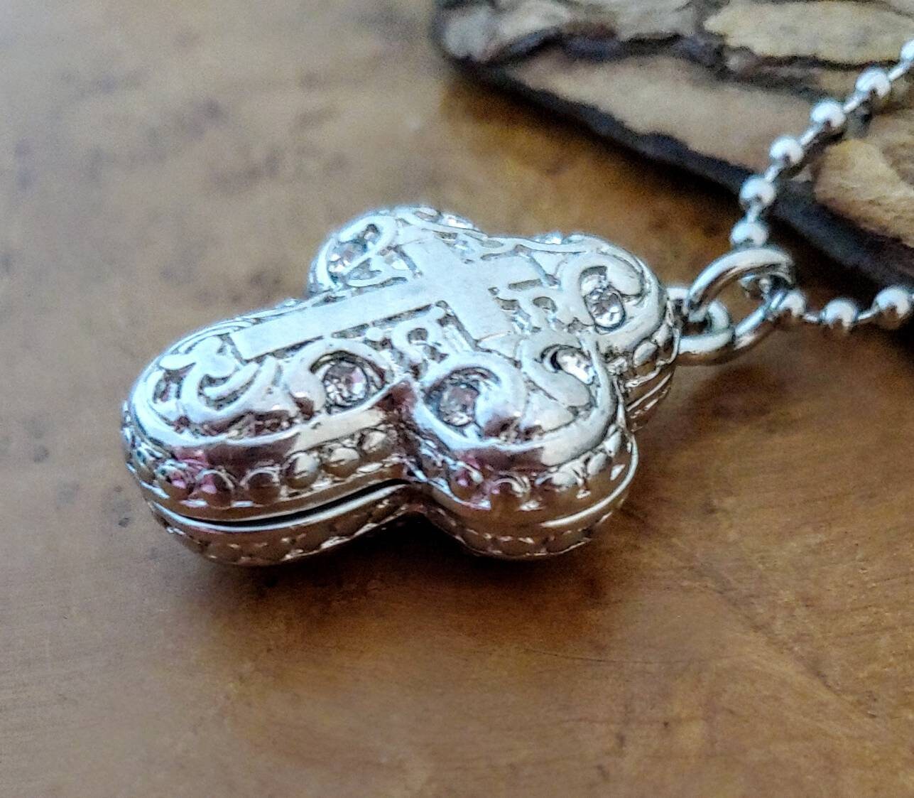 Celtic Cross Locket | Fillable Jewelry | Cross Urn Necklace | Holy ...