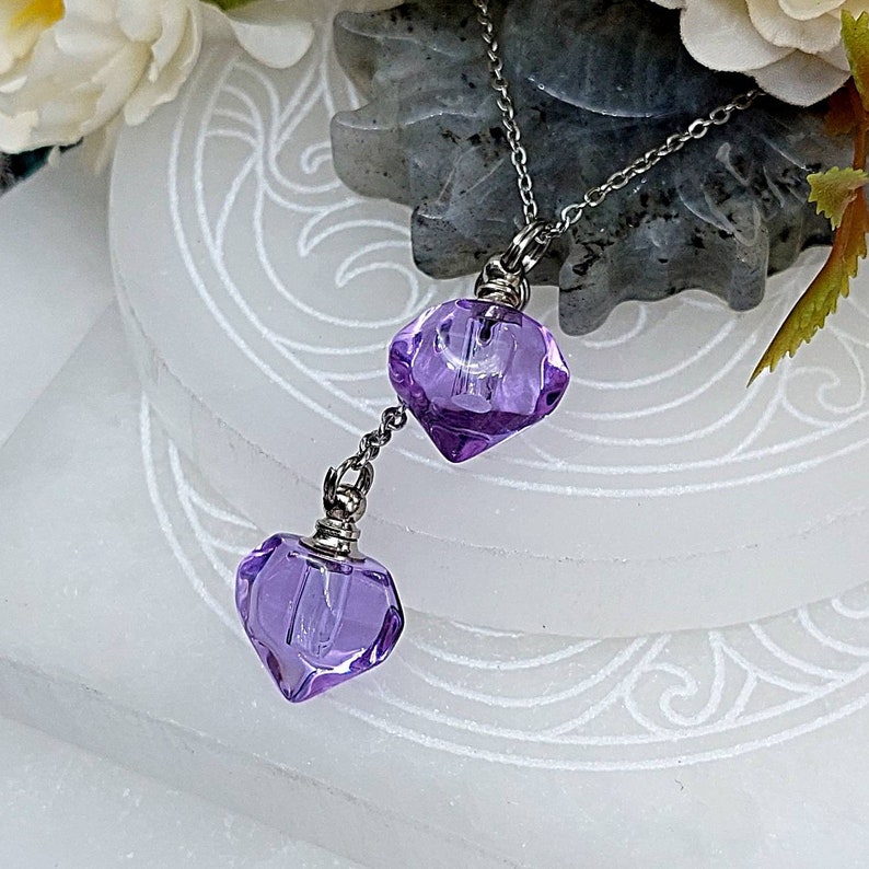Double Heart Urn Necklace for Two Urns Cremation Jewelry - Etsy