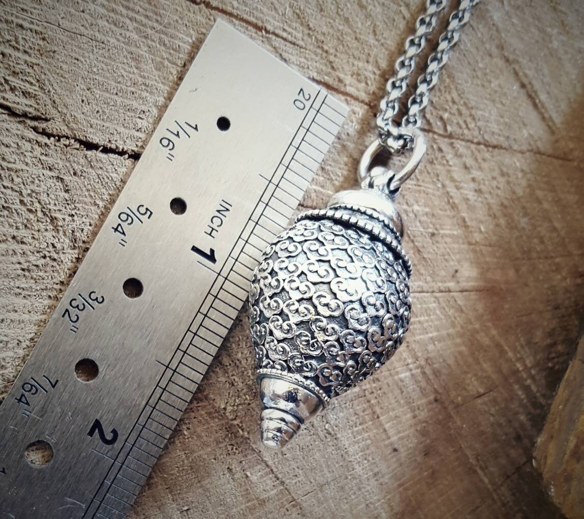 Large Vintage Inspired Sterling Silver Teardrop Urn Pendant | Teardrop ...