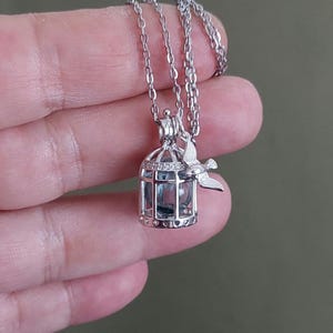 Sterling Silver Birdcage Locket, Cage Urn Necklace for Ashes, Cremation ...