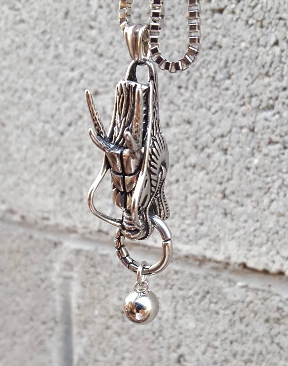 Stainless Steel Dragon Urn Pendant Necklace for Cremains Ashes ...