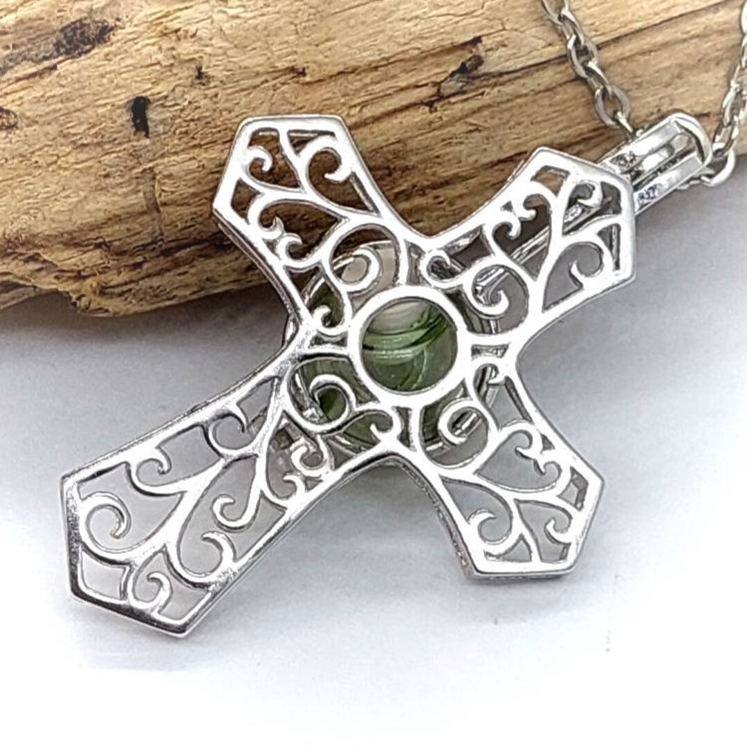 Sterling Silver Cross Locket for Women Urn Necklace for Ashes Memorial ...