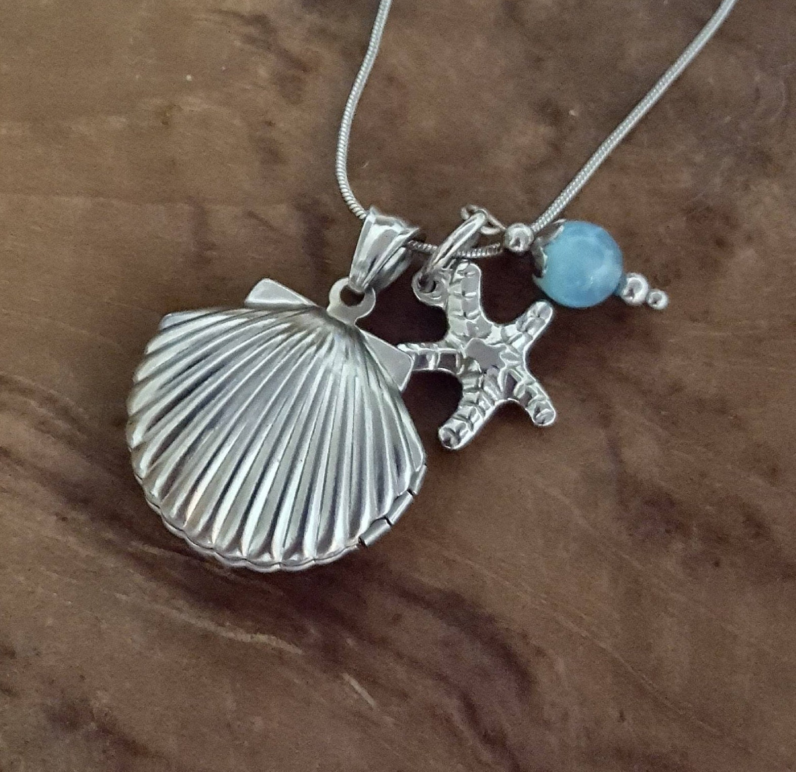 Stainless Steel Sea Shell Keepsake Locket | Beach Wedding | Memory ...