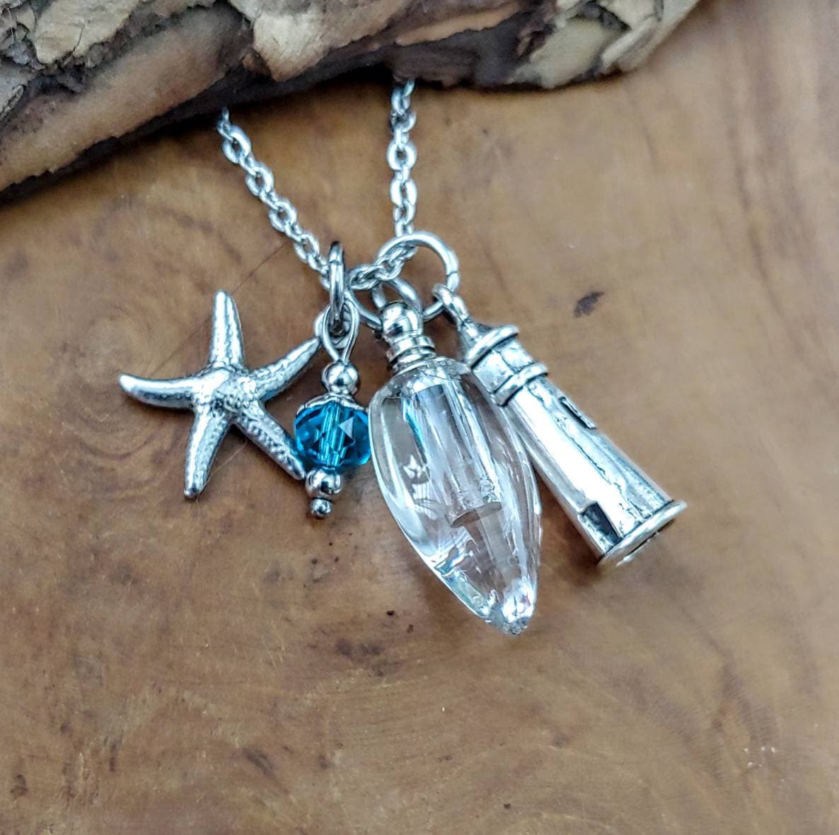 Lighthouse Urn Necklace for Ashes Sand | Memorial Urn Jewelry ...
