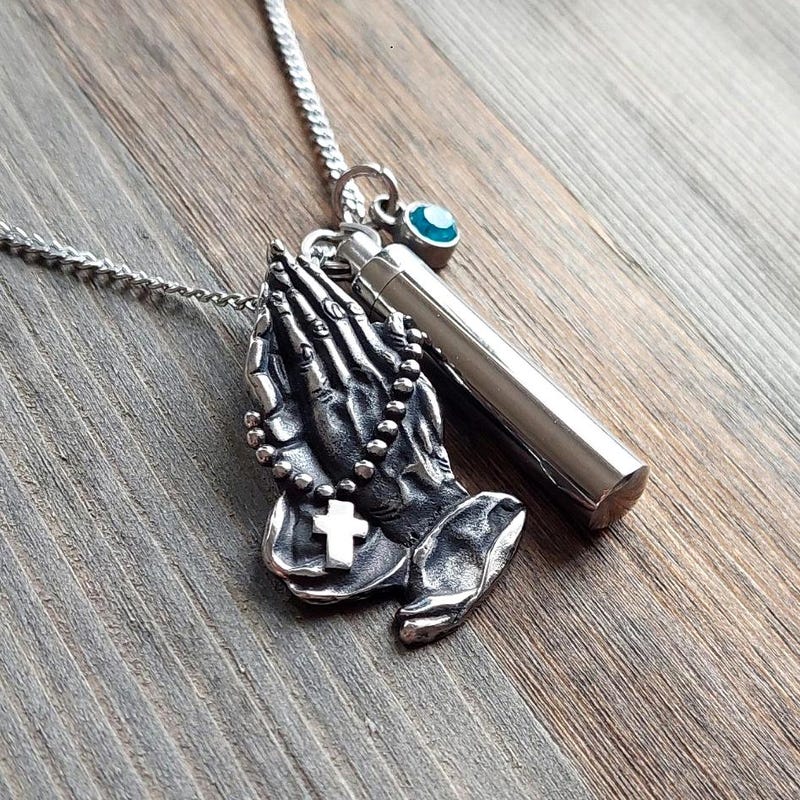 Hand Pray Necklace - Etsy