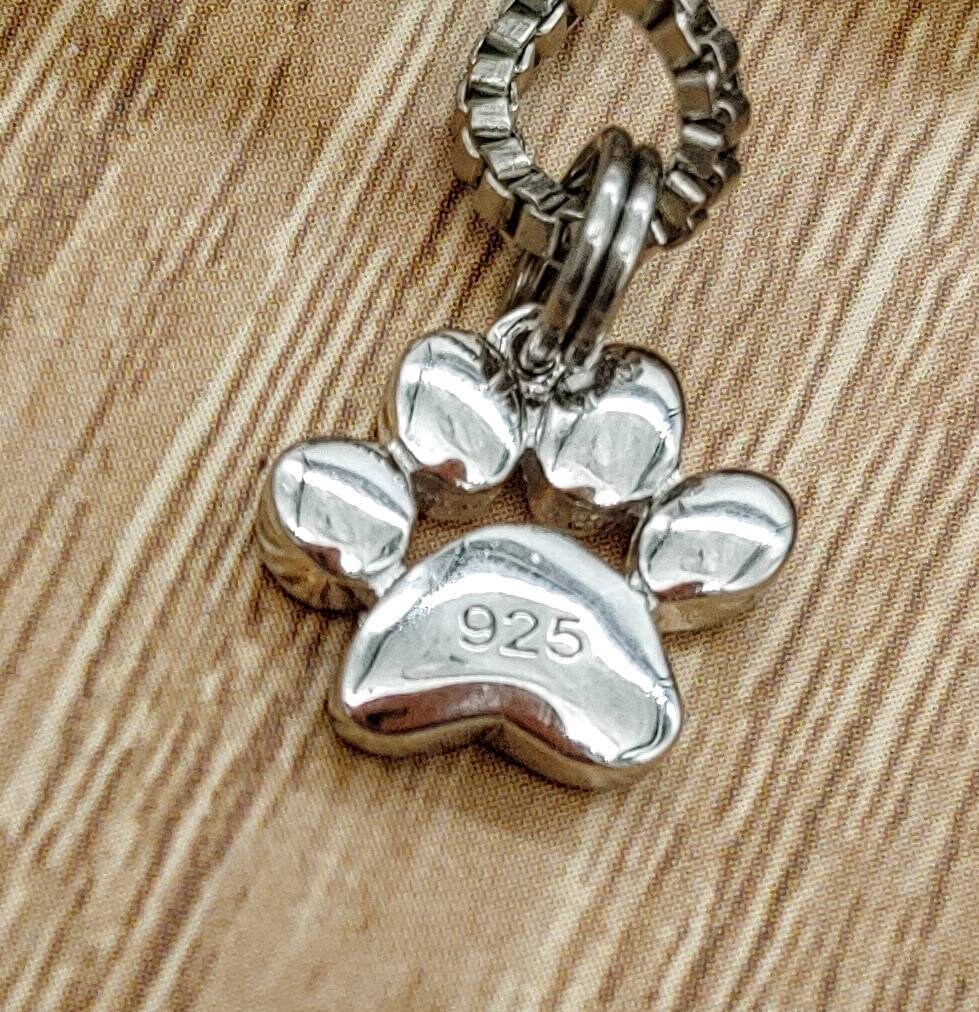 925 Sterling Silver Paw Print Urn Locket Necklace | Pet Memorial ...