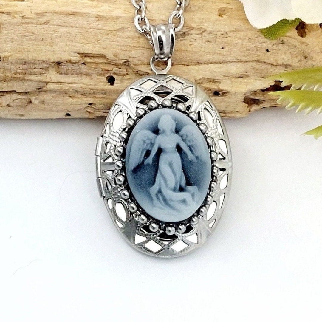Reliquary Guardian Angel Urn Locket for Two Urns Cremation Jewelry ...