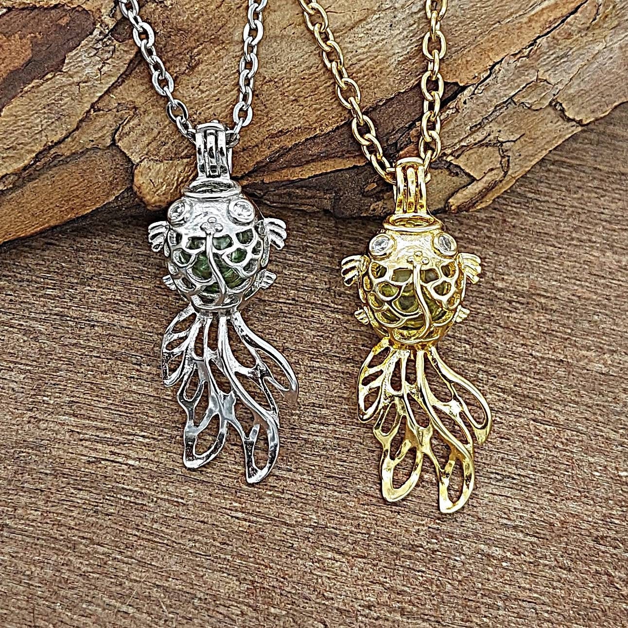 Sterling Sterrling Silver Koi Gold Fish Locket Urn Necklace | Memorial ...