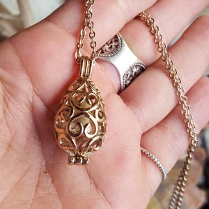 Rose Gold Openwork Teardrop Urn Locket Ashes Necklace Glass Locket Urn ...