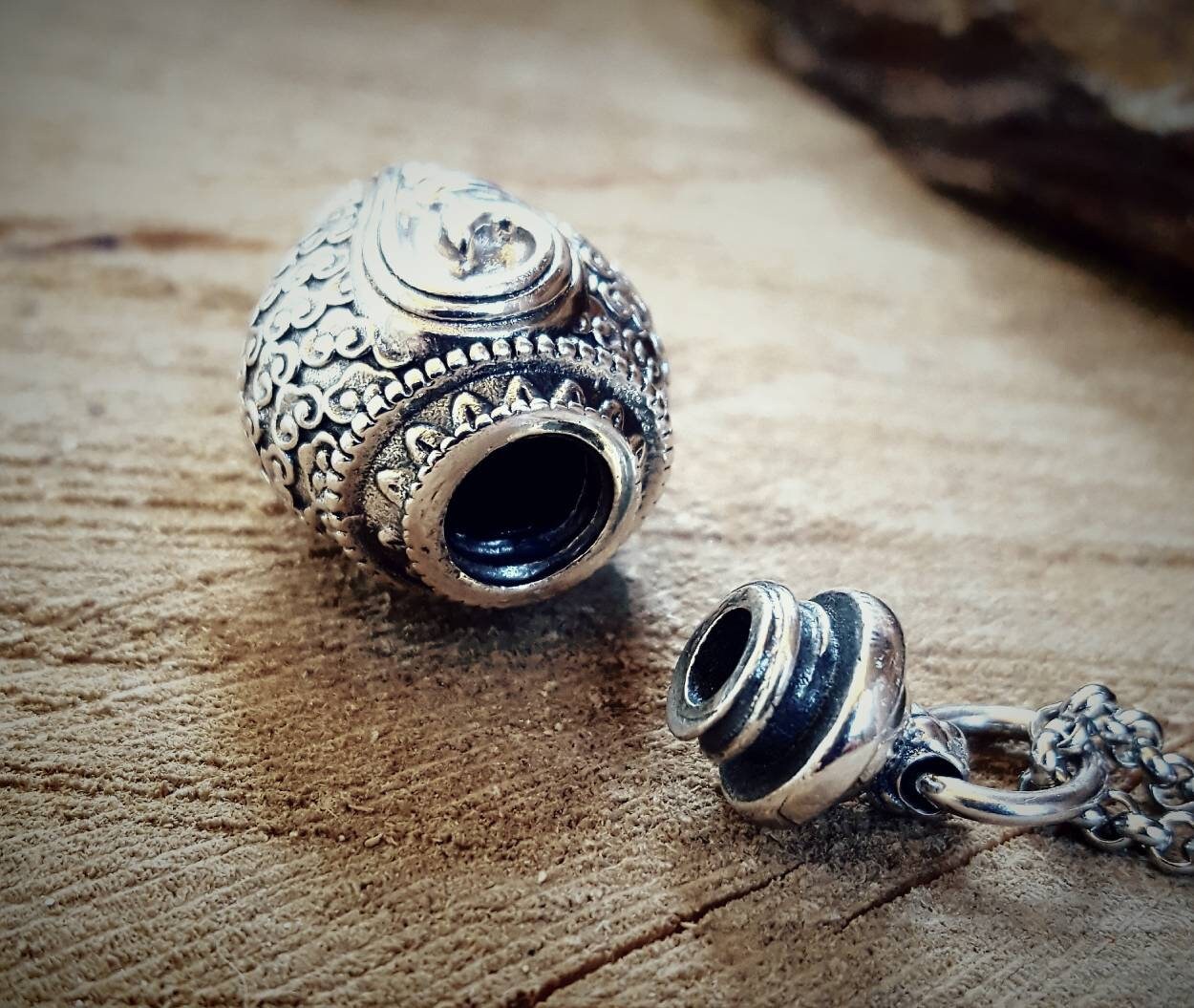 Large Vintage Inspired Sterling Silver Teardrop Urn Pendant | Teardrop ...