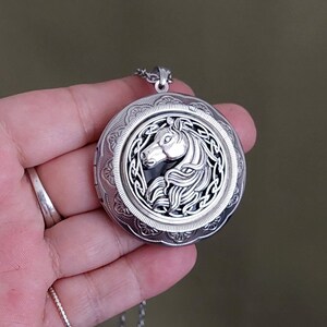 Horse Memorial Locket for Cremains or Horse Hair | Cremation Jewelry ...