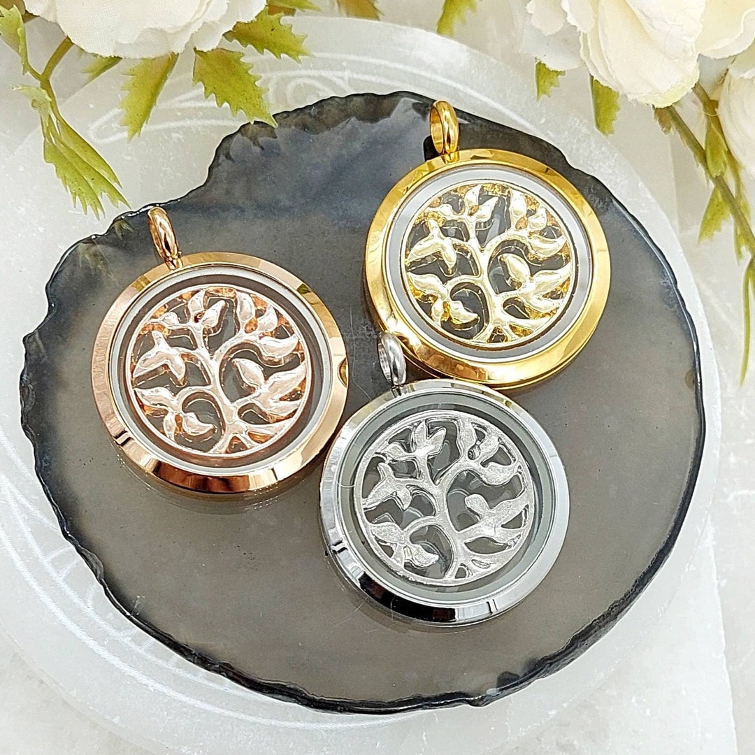 Tree of Life Cremation Ash Locket, Urn Necklace, Memorial Ash Pendant ...