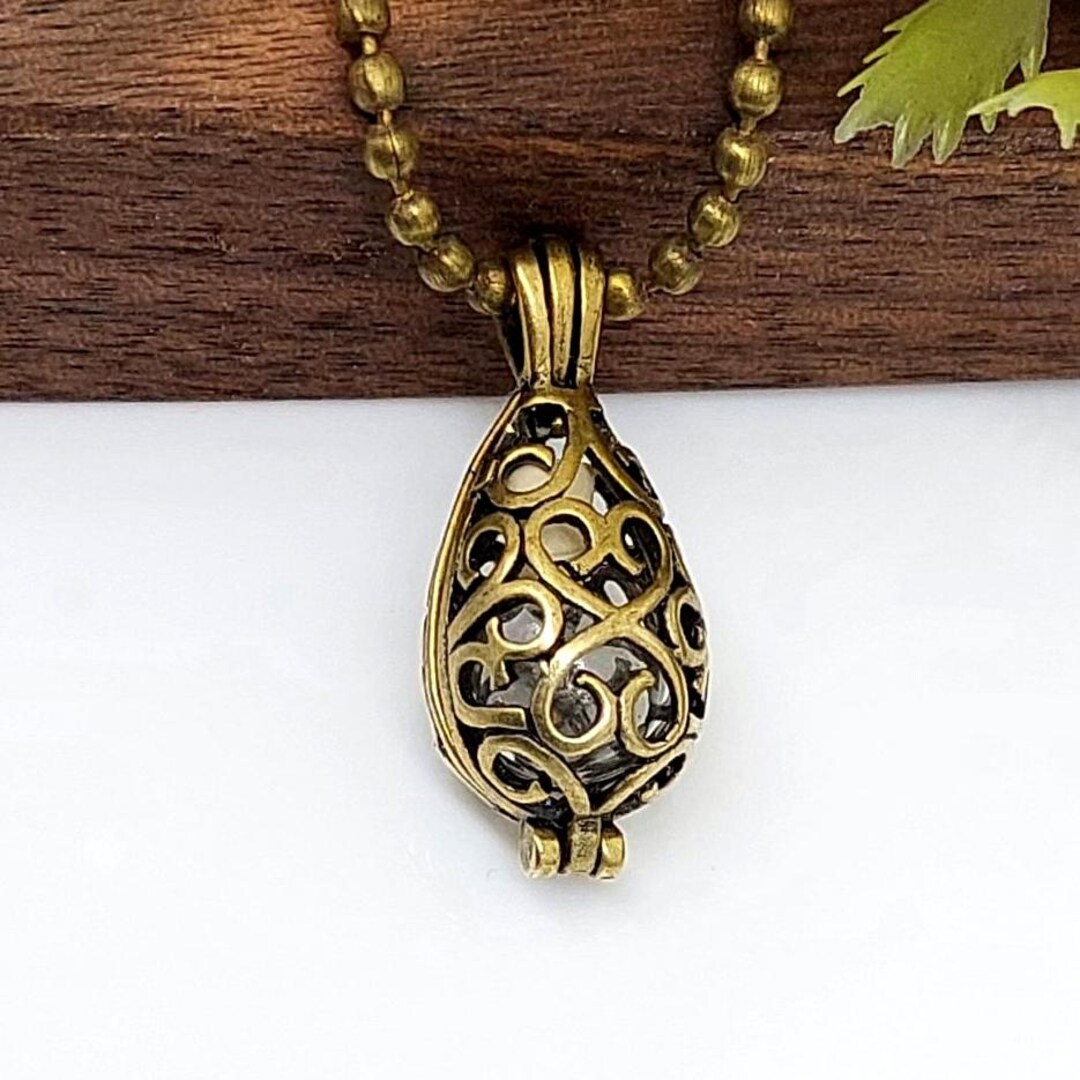 Bronze Filigree Teardrop Locket | Memorial Ash Pendant | Keepsake Gifts ...