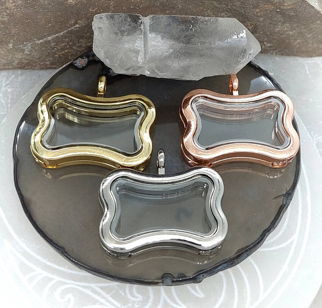 Dog Bone Pet Memorial Jewelry Locket for Dog Hair or Dog Fur Glass ...