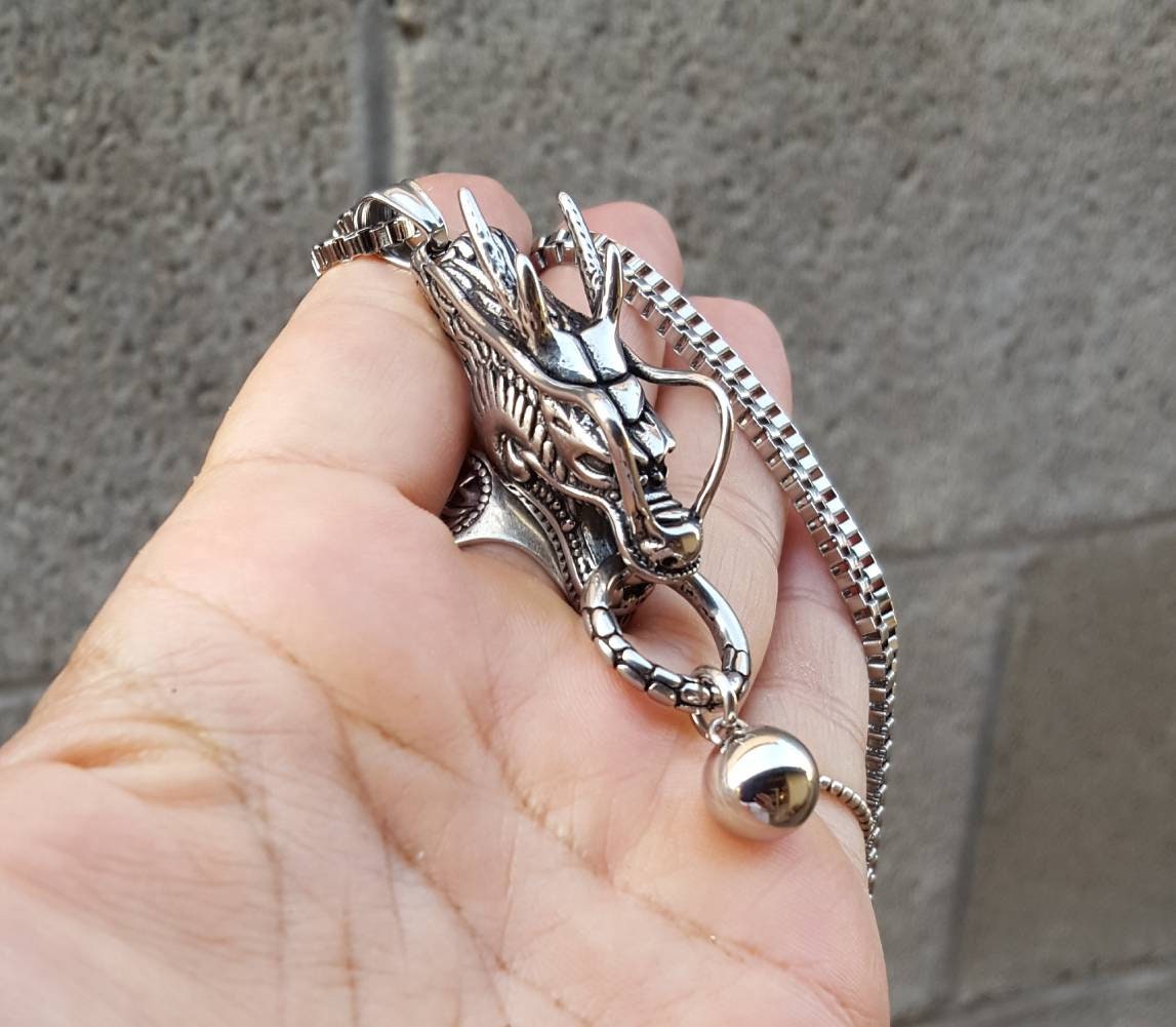 Stainless Steel Dragon Urn Pendant Necklace for Cremains Ashes ...