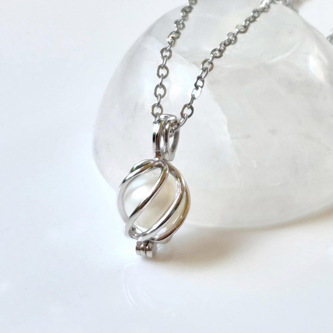 Sterling Silver Teardrop Locket : Urn Necklace for Ashes | Pearl White ...