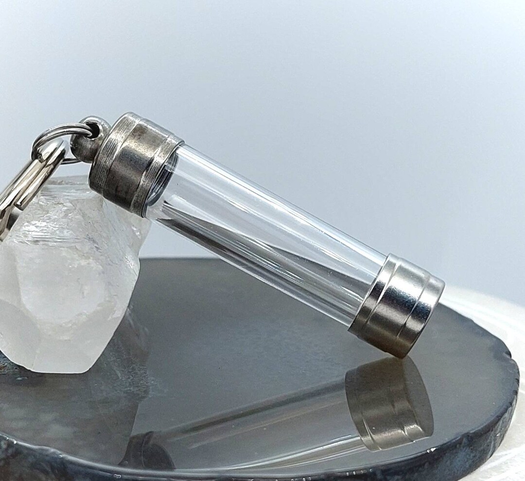 Clear Memorial Urn Keychain for Ashes, Lock of Hair, Pet Fur, Stash ...