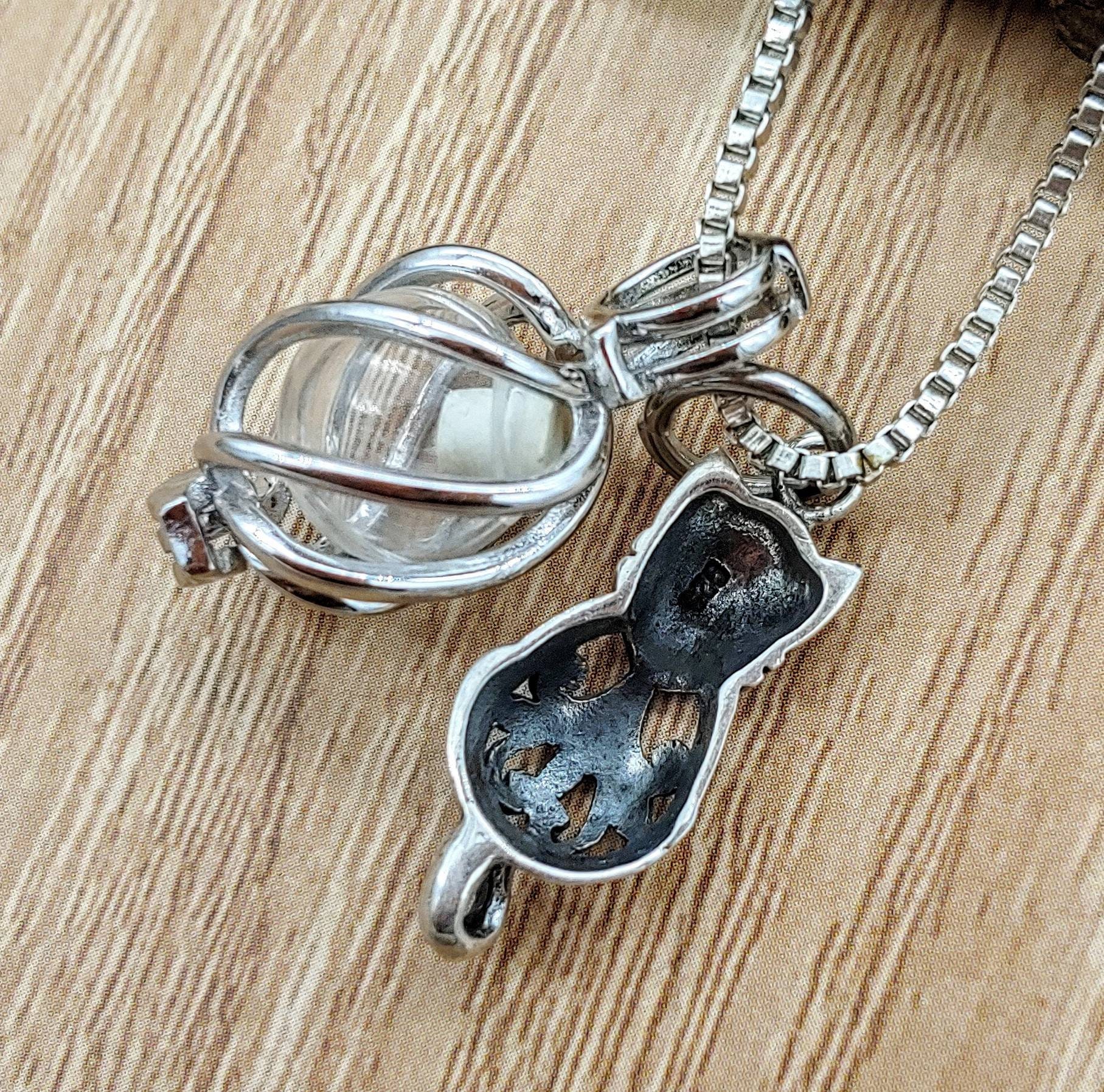 Sterling Silver Kitty Cat Urn Locket Ash Holder | Glass Locket | Cat ...