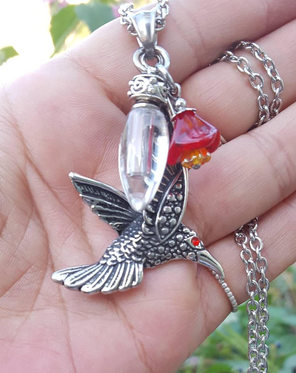 Stainless Steel Hummingbird Urn Necklace | Urn Jewellery | Fillable ...