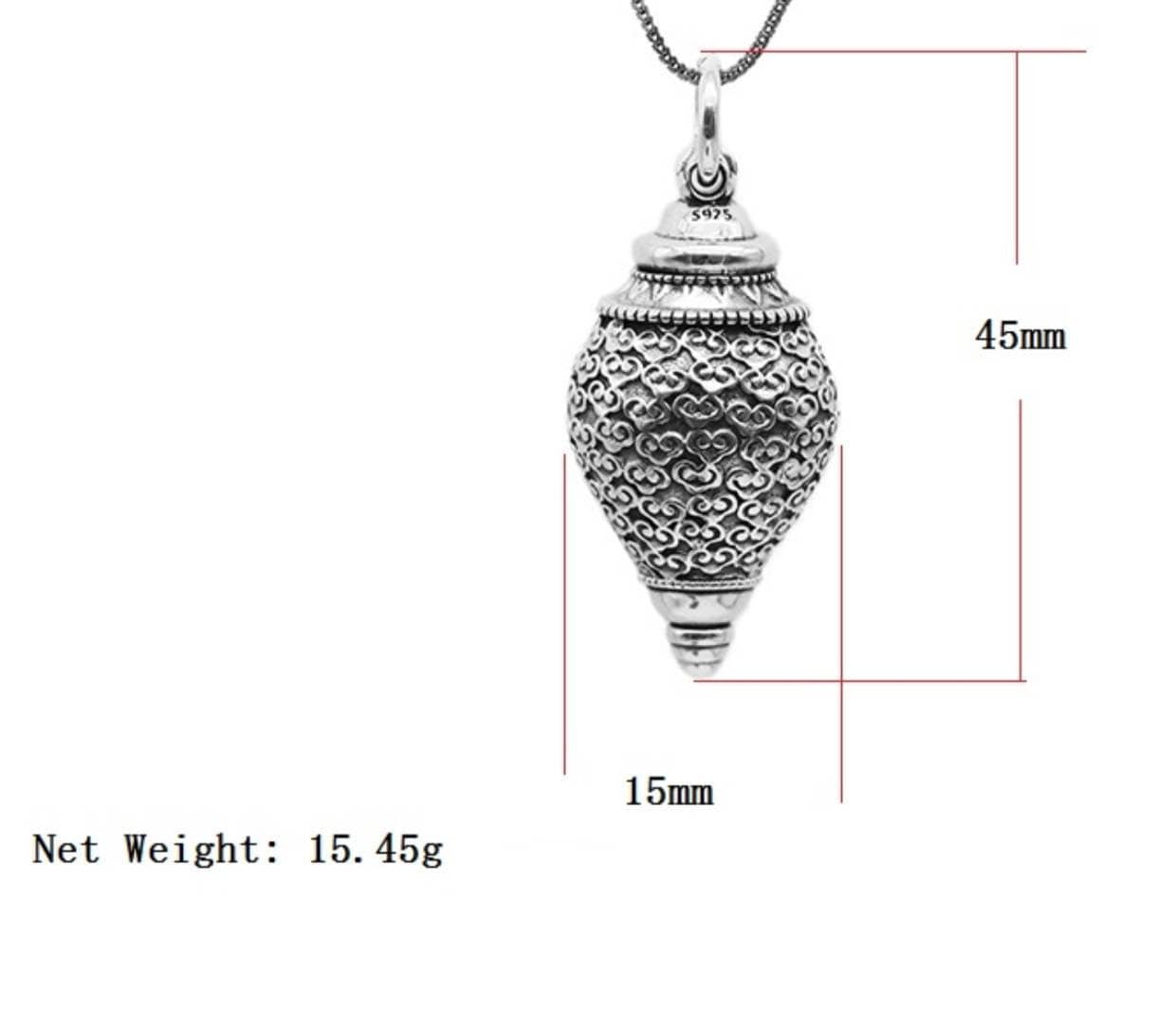 Large Vintage Inspired Sterling Silver Teardrop Urn Pendant | Teardrop ...