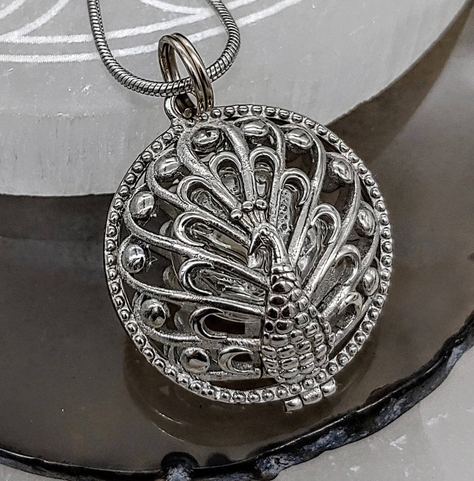 Peacock Locket Necklace for Ashes | Keepsake Locket | Urn Jewelry ...
