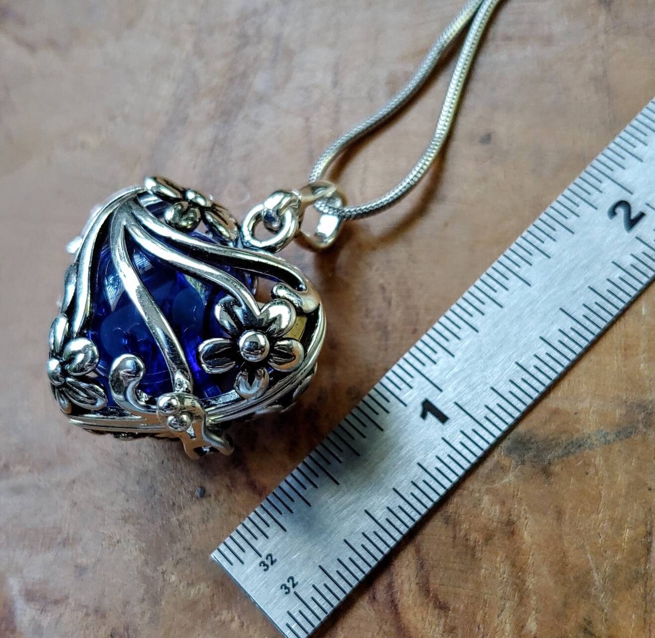 Floral Heart Locket Necklace with Fillable Orb | Forget Me Not Urn ...
