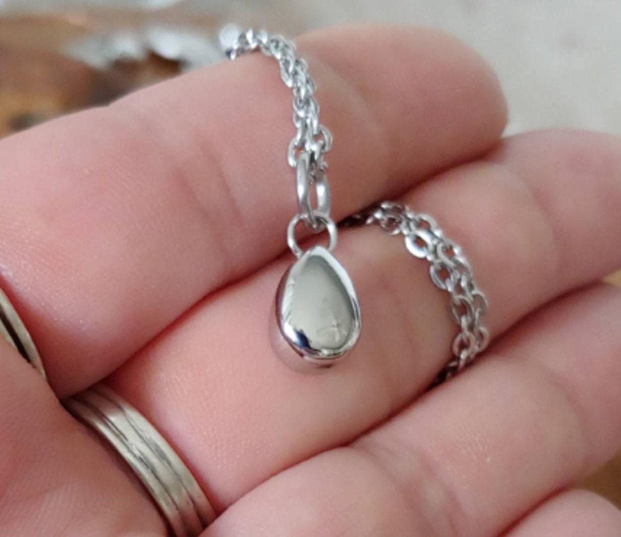 Tiny Teardrop Urn Pendant Cremation Ash Necklace | Urn Jewelry ...