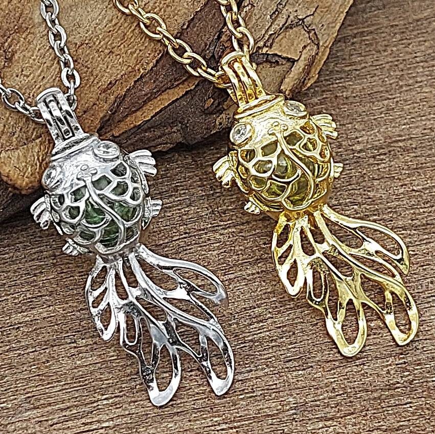 Sterling Sterrling Silver Koi Gold Fish Locket Urn Necklace | Memorial ...