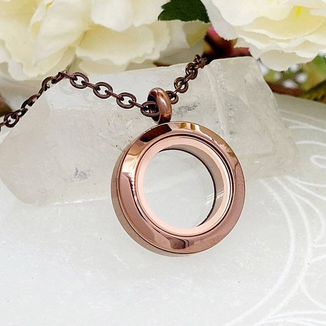 Chocolate Bronze Glass Keepsake Locket for Ashes or Hair Locket ...