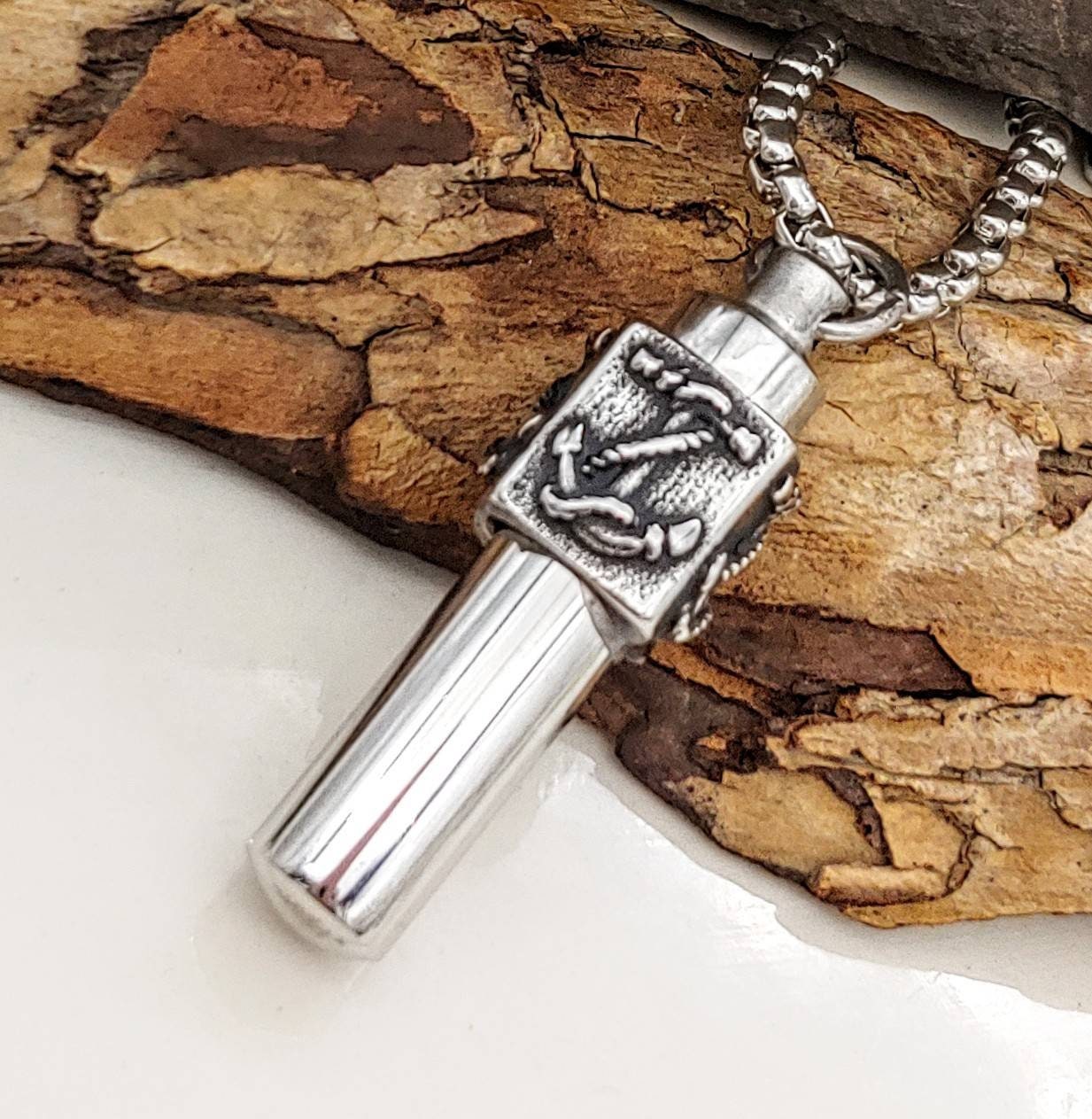 Anchor Urn Pendant Necklace | Ash Holder | Cremation Jewelry for Human ...