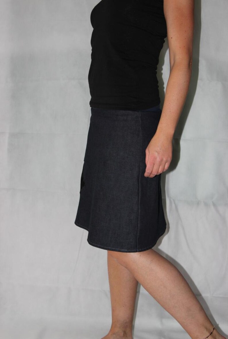 Jeansrock Stretch Rock Stern Jeans Rock blauer knielanger - Etsy.de