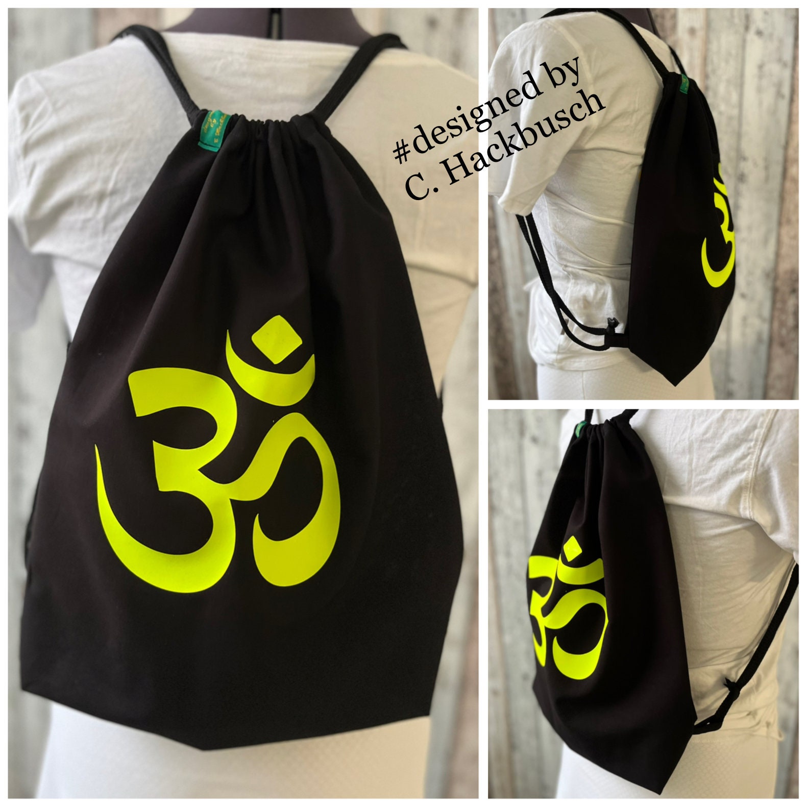 Goa Gym Bag Black Bag Om Backpack - Etsy