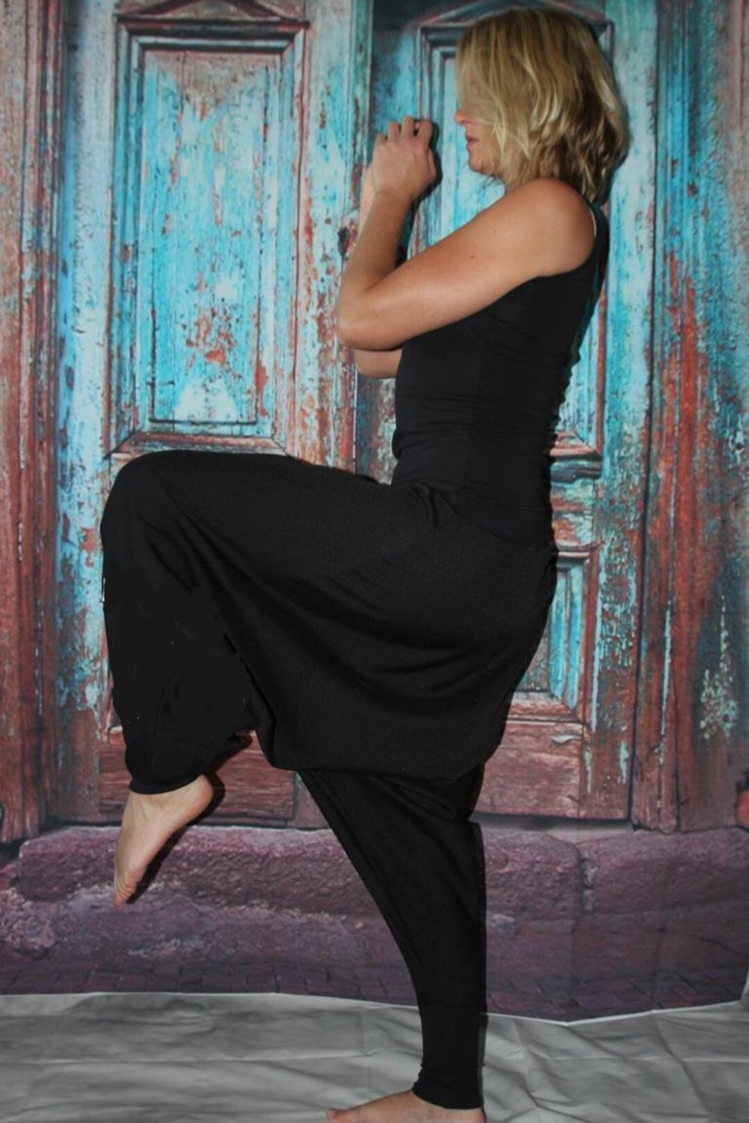 Goa Hose schwarze Haremshose Pumphose Sarouel Baggy Hose Hippie Goa ...