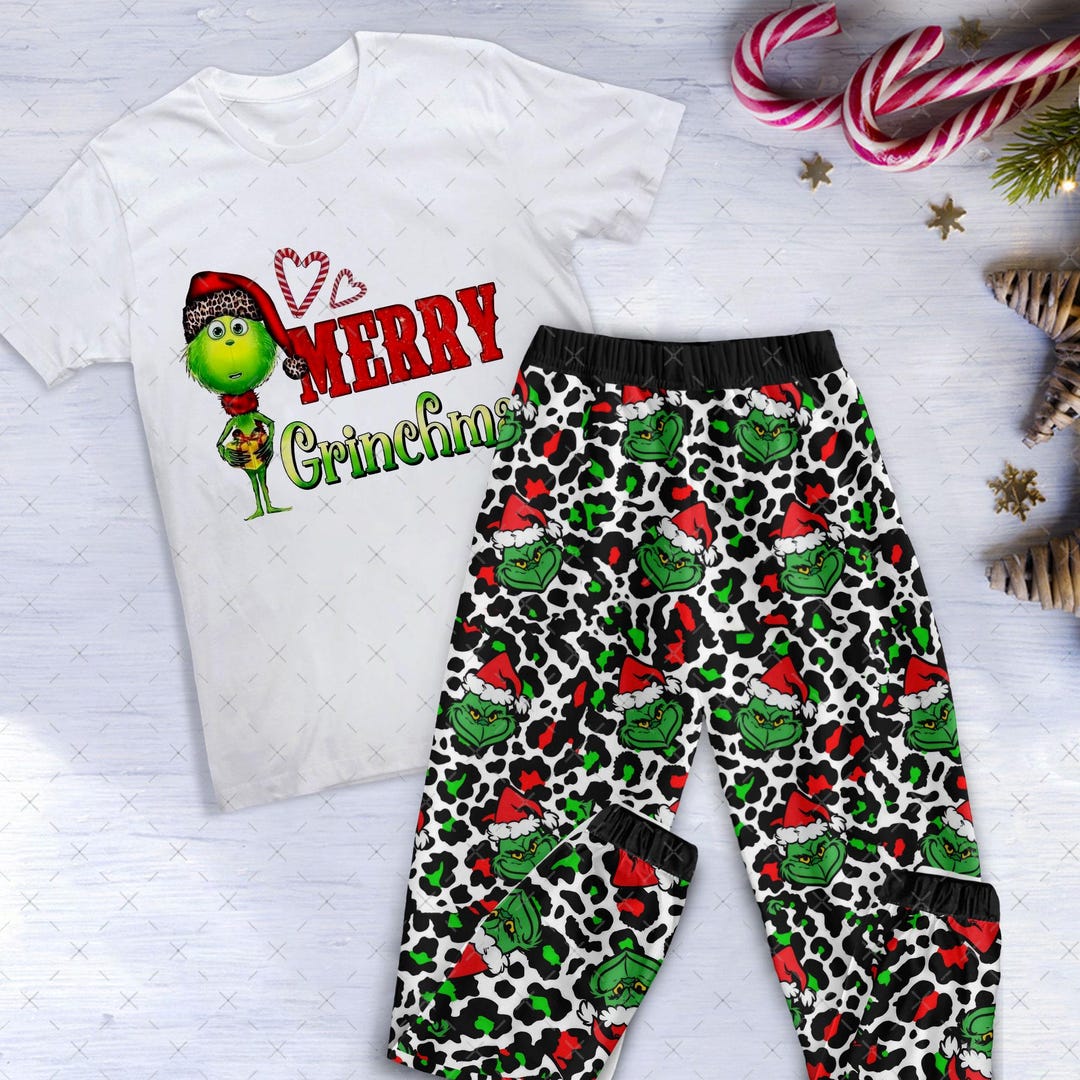 Grinch Holiday Pajamas Set, Merry Grinchmas Pajamas Set, Grinch Family ...