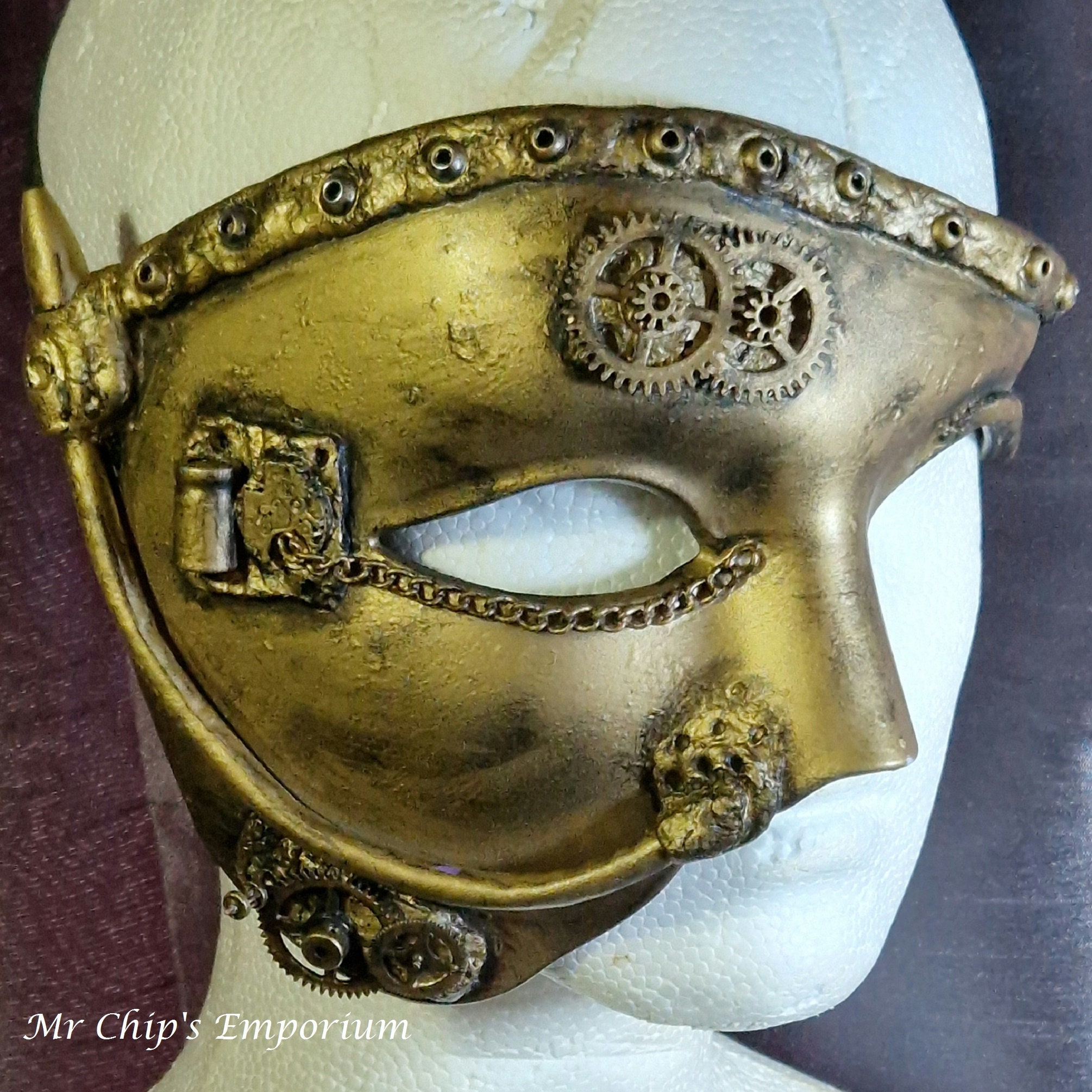 Steampunk Phantom Masquerade Cosplay Half Mask. design 2 - Etsy
