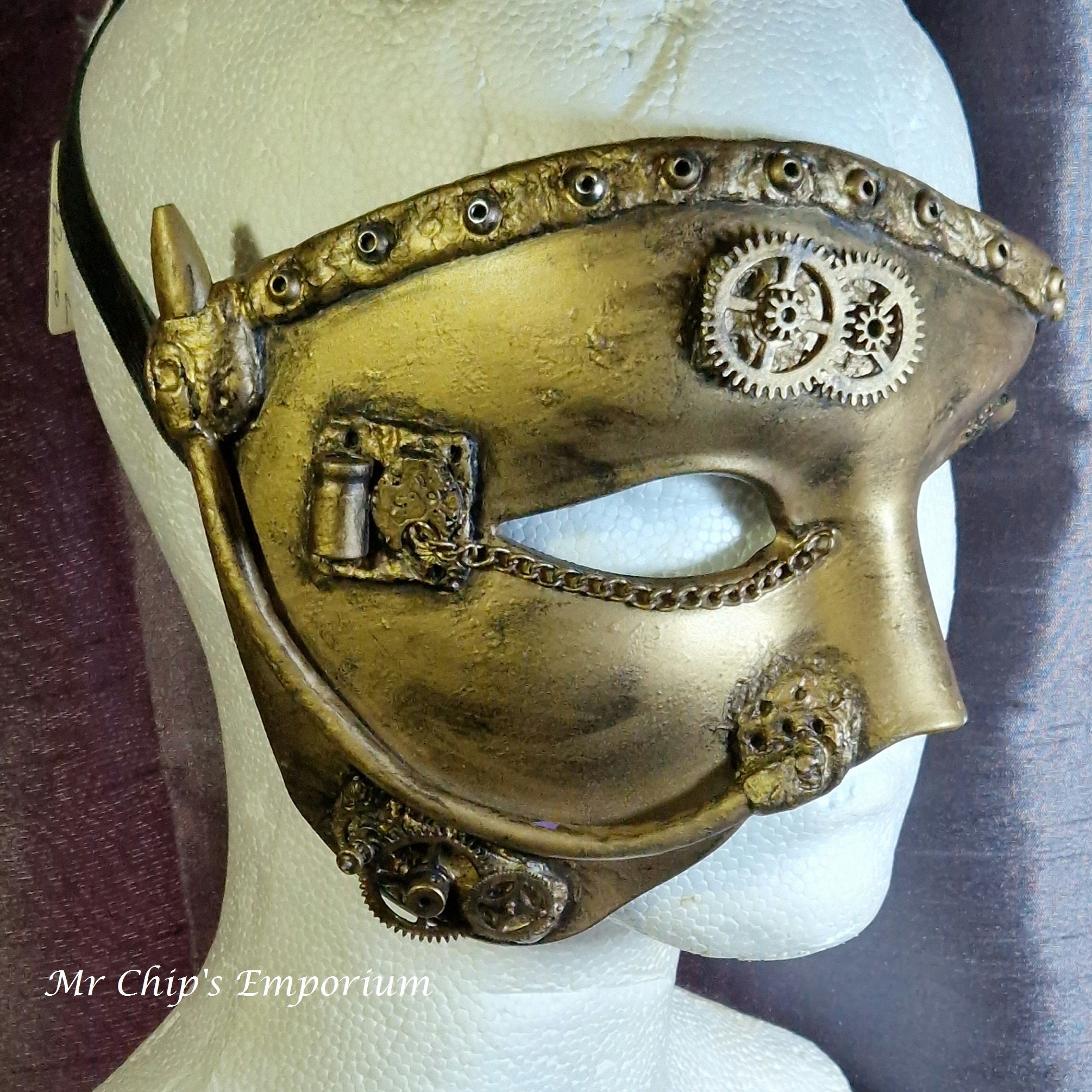 Steampunk Phantom Masquerade Cosplay Half Mask. design 2 - Etsy