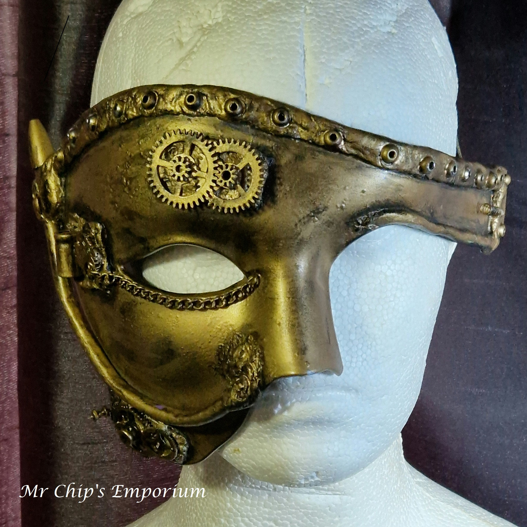 Steampunk Phantom Masquerade Cosplay Half Mask. design 2 - Etsy