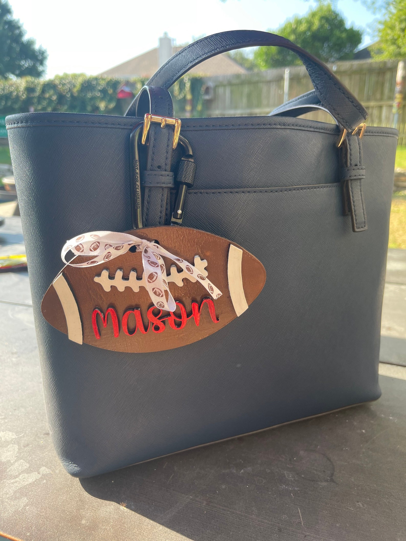 Football Mom Accessories- Mom Personalized Bag Tag - Football Bag Charm ...