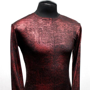 MEN'S LONG SLEEVE T-shirt Red Metallic Fabric - Etsy