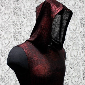 MEN'S SLEEVELESS HOODIE T-shirt - Red Metallic Fabric - Etsy