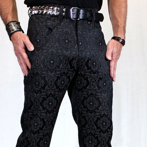 ROCKER PANTS Black Edwardian Brocade - Etsy