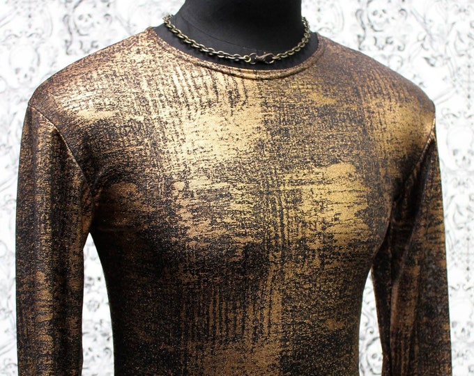 MEN'S LONG SLEEVE T-shirt Gold Metallic Fabric Size - Etsy
