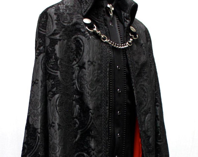 CLOAK OF DARKNESS - Black Tapestry W/ Red Satin Lining - Etsy