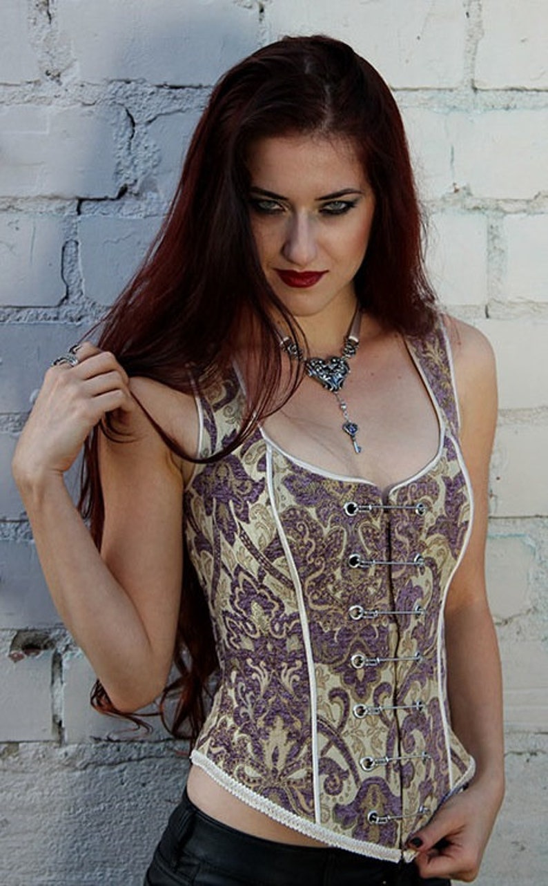 PIN BODICE - Purple/ivory Tapestry - Etsy