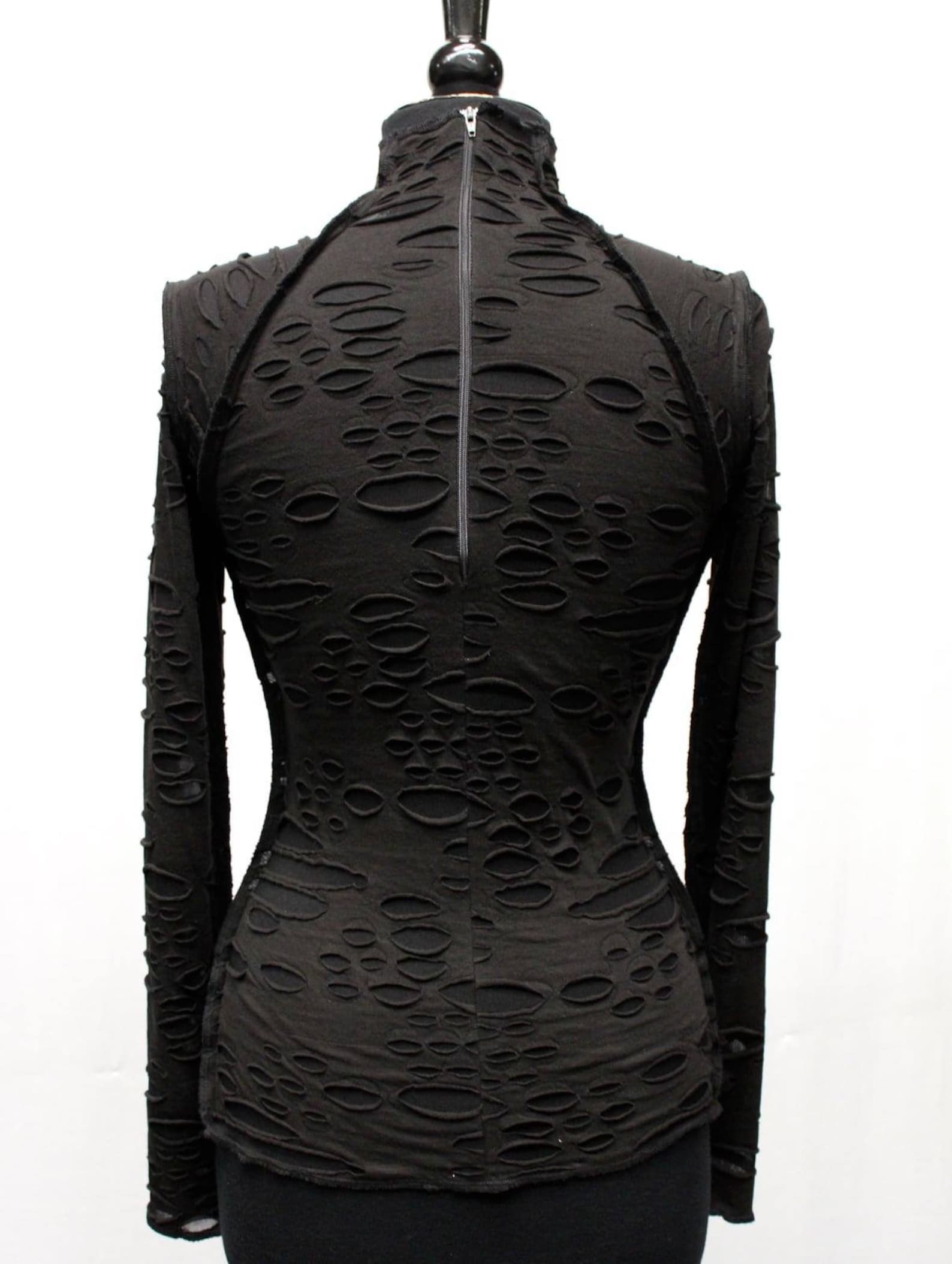 FUTURE SHOCK TOP Black Decayed Fabric - Etsy