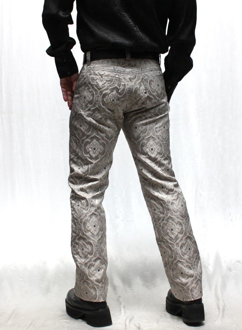ROCKER PANTS - Silver Edwardian Brocade - Etsy