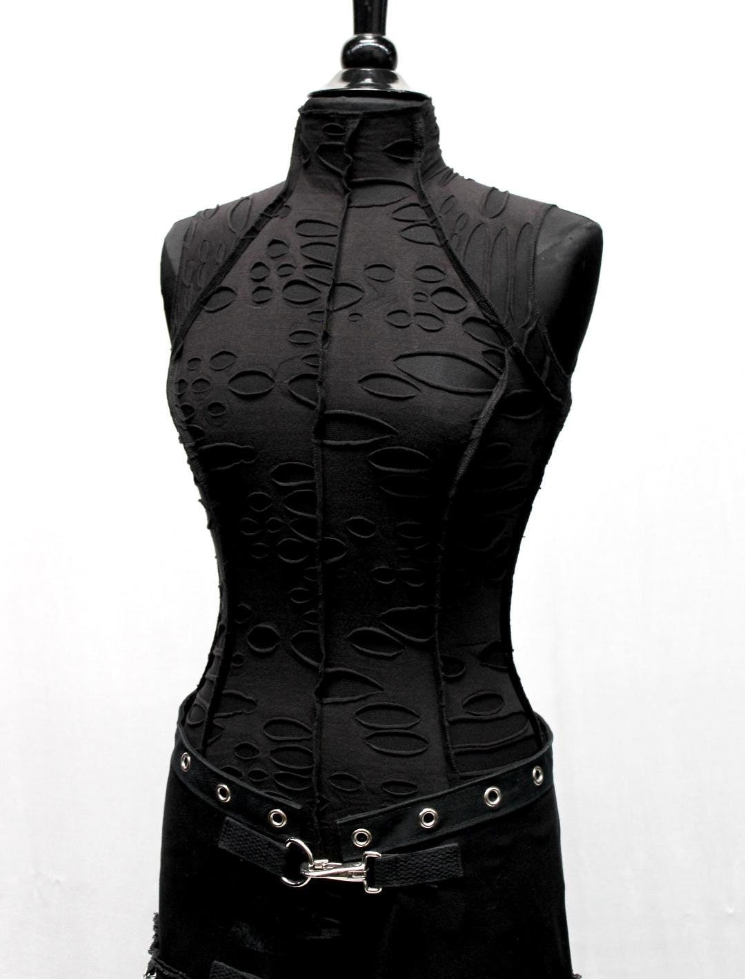 WASTELAND TOP - Black Decayed Fabric - Etsy