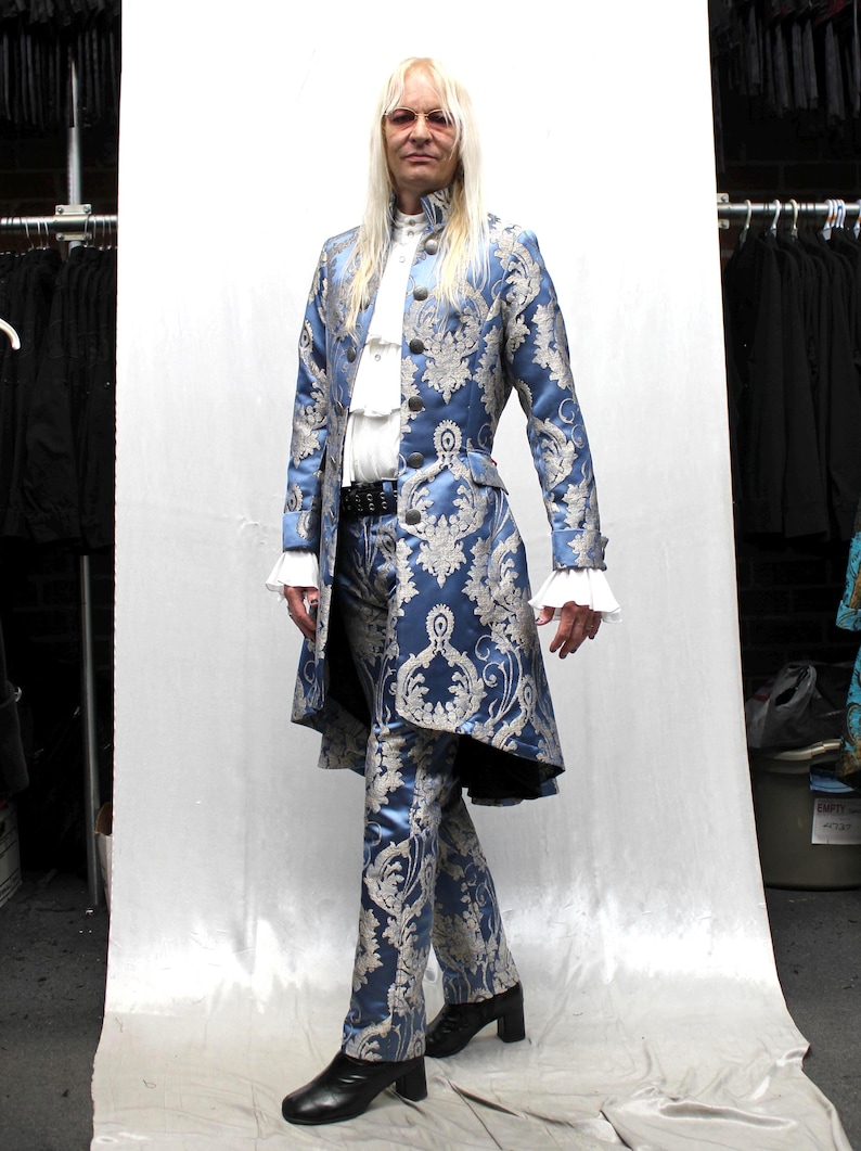 ROCKER PANTS - Ice Blue Brocade - Etsy