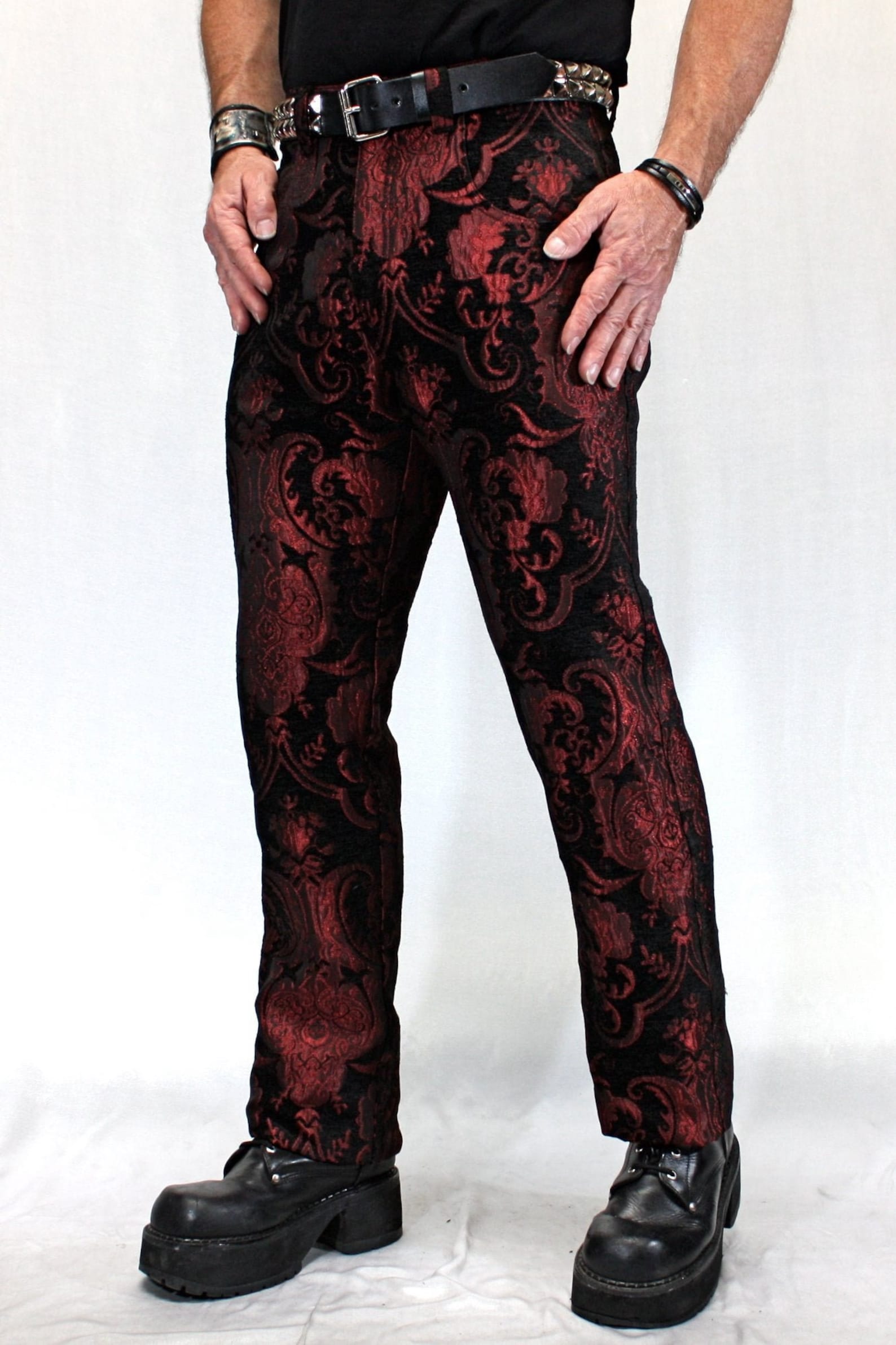 TAPESTRY PANTS - Red/black - Etsy